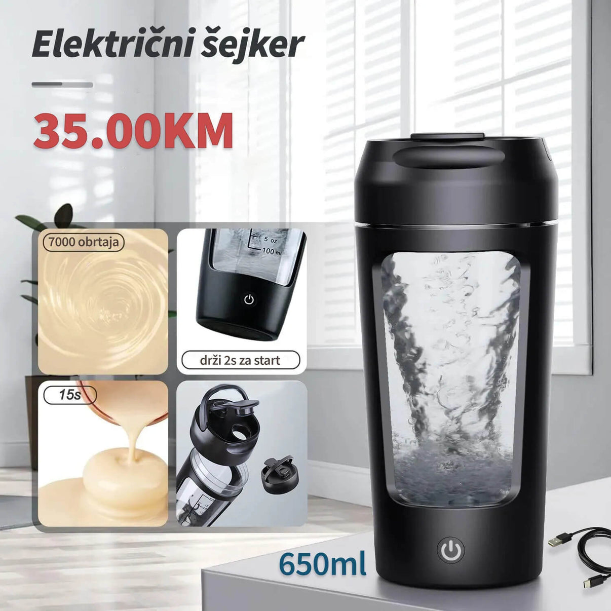 Prenosivi Električni Šejker 650ml – Sve na Klik shop